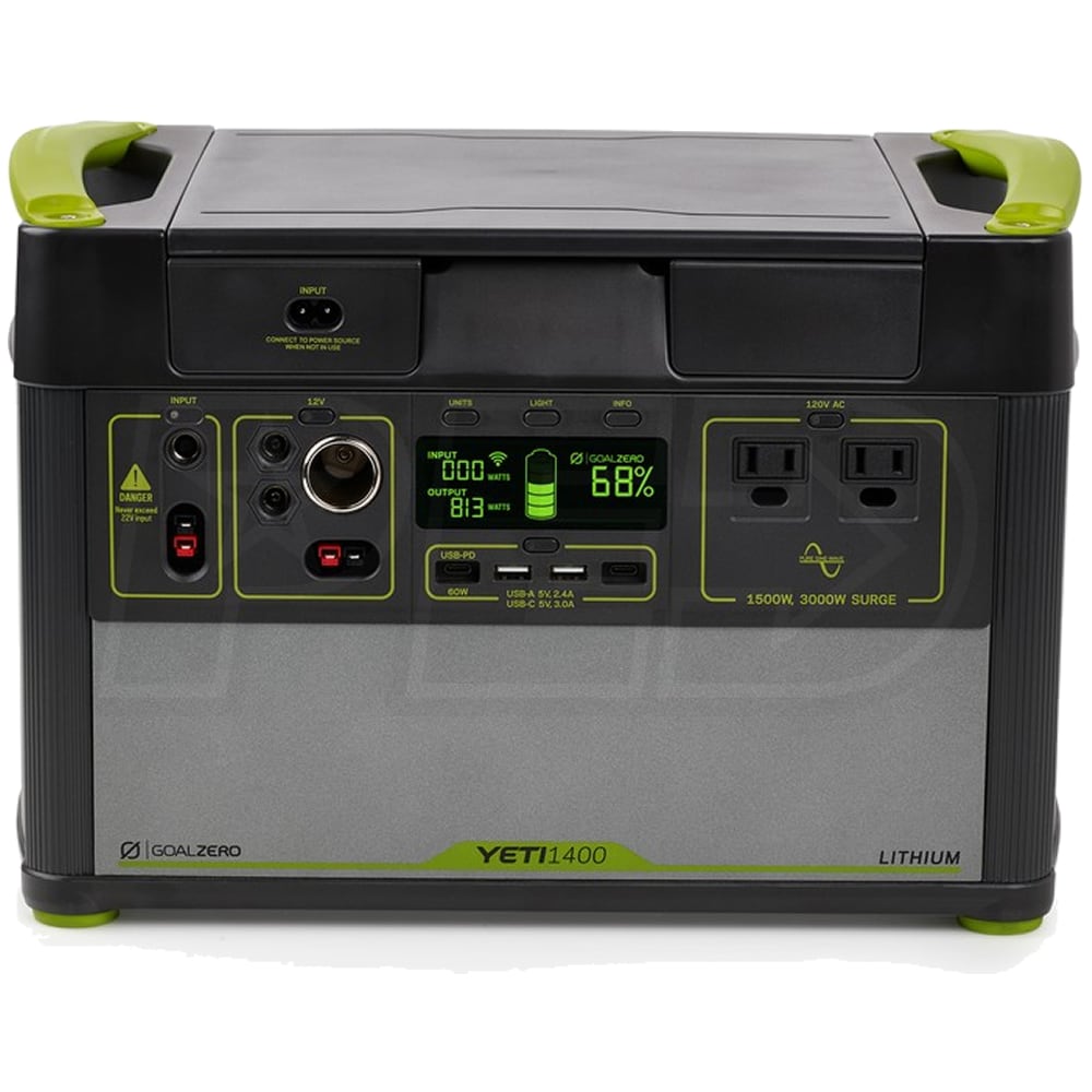 Goal Zero 38300 YETI® 1400 Lithium V2 Solar Generator Portable Power ...