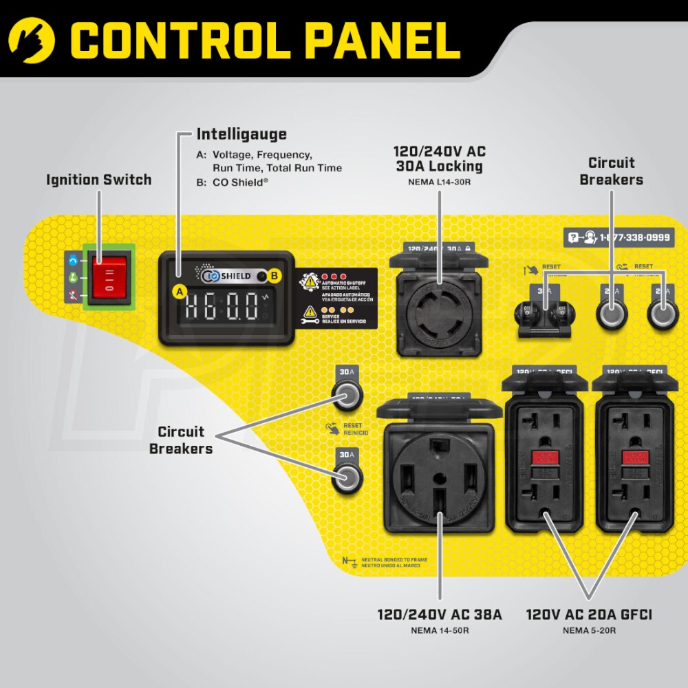 Champion 201110 - 9200 Watt Electric Start Portable Generator w/ & CO ...