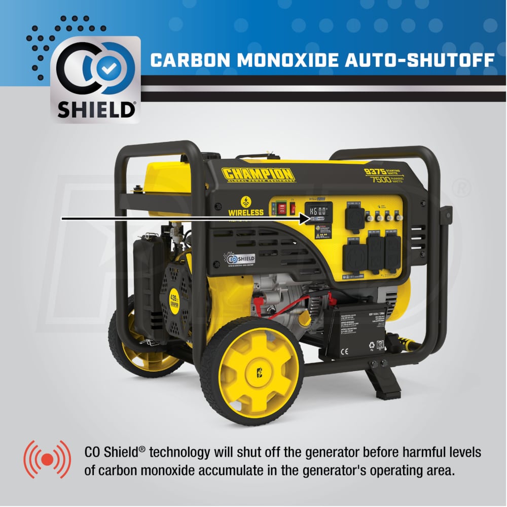 Champion 201158 - 7500 Watt Electric Start Portable Generator w ...