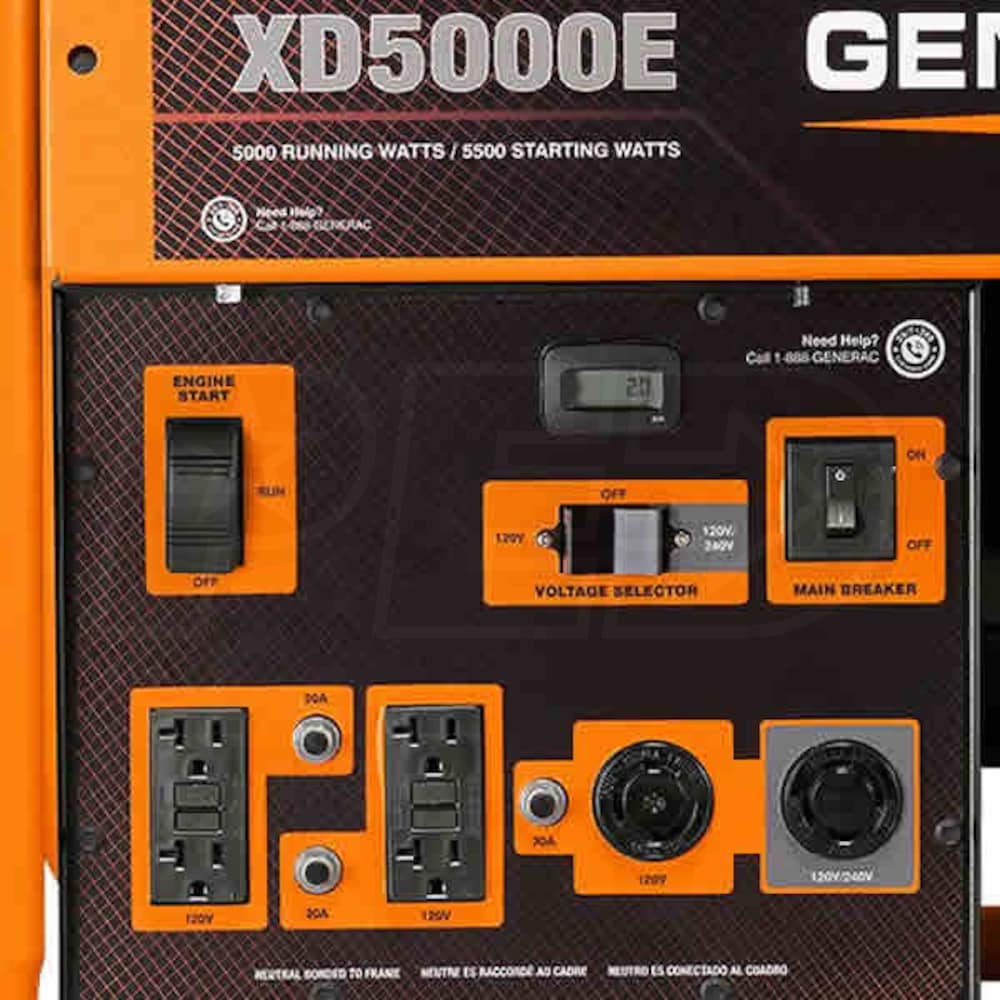 Generac XD5000E - 5000 Watt Electric Start Portable Diesel Generator CARB