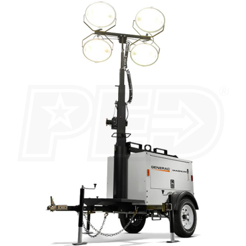 Generac MLT3060MV-STD2 - 6kW Towable Diesel Vertical Mast Light Tower w/ Mitsubishi Engine ...