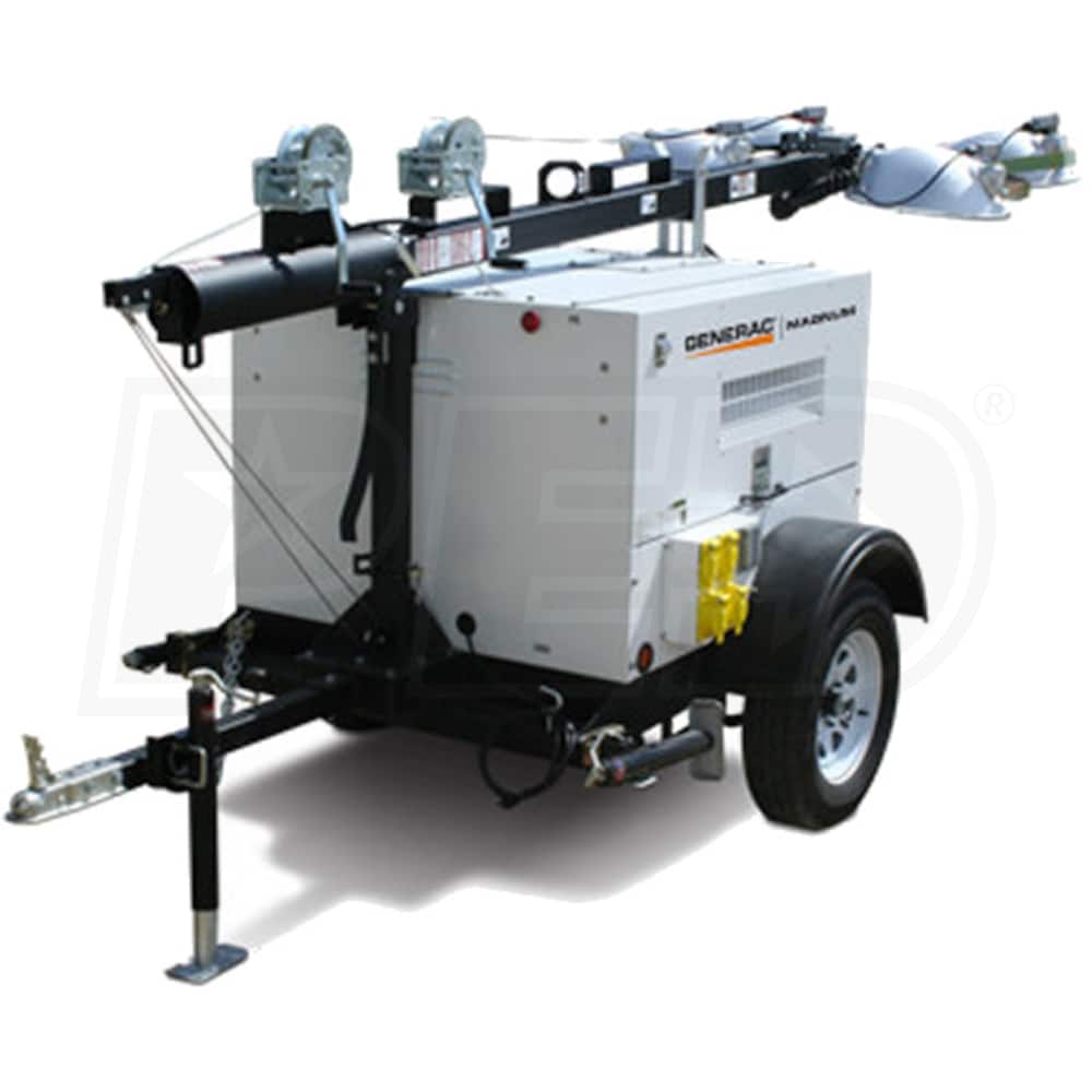 Generac MLT4200IF4-STD - 20kW Towable Diesel Horizontal Mast Light Tower w/ Isuzu Engine ...