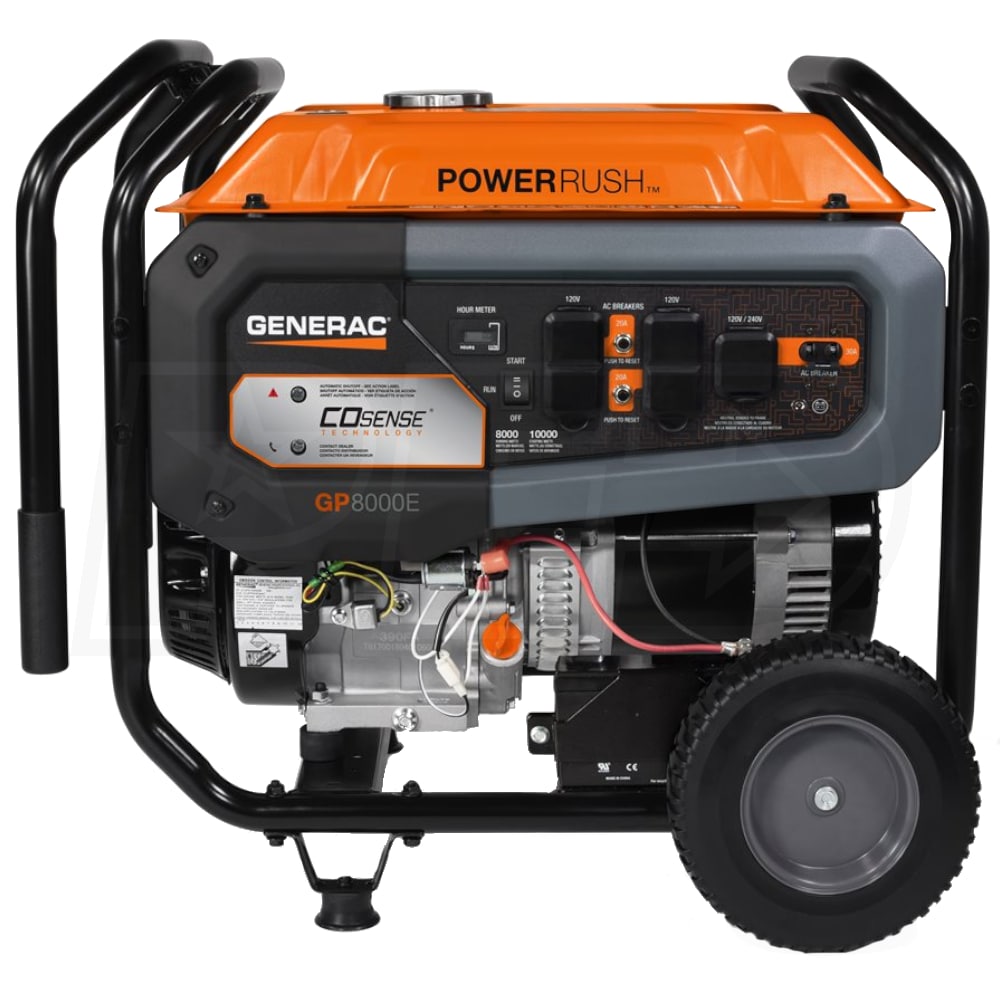 Generac 7715 GP8000E - 8000 Watt Electric Start Portable Generator w ...