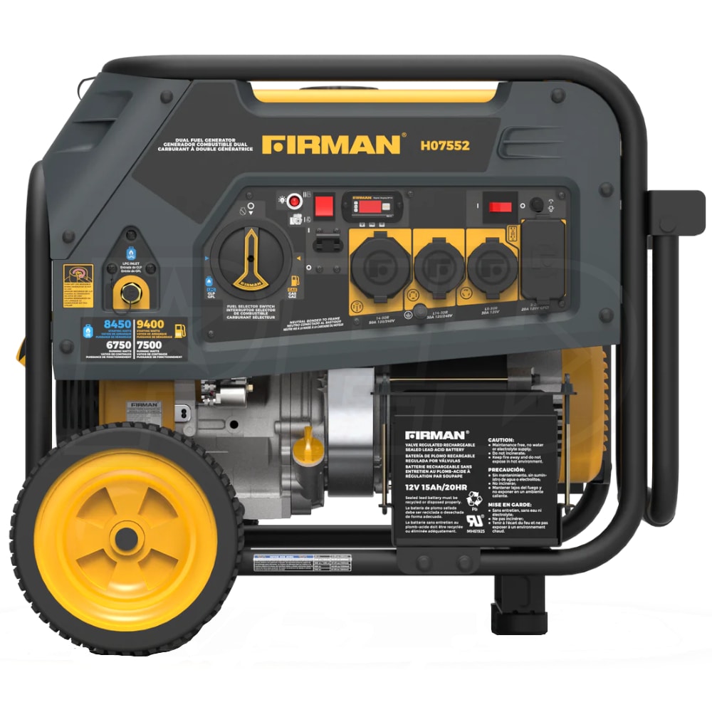 Firman Generators H07552 Firman - Hybrid Series 7500 Watt Electric ...