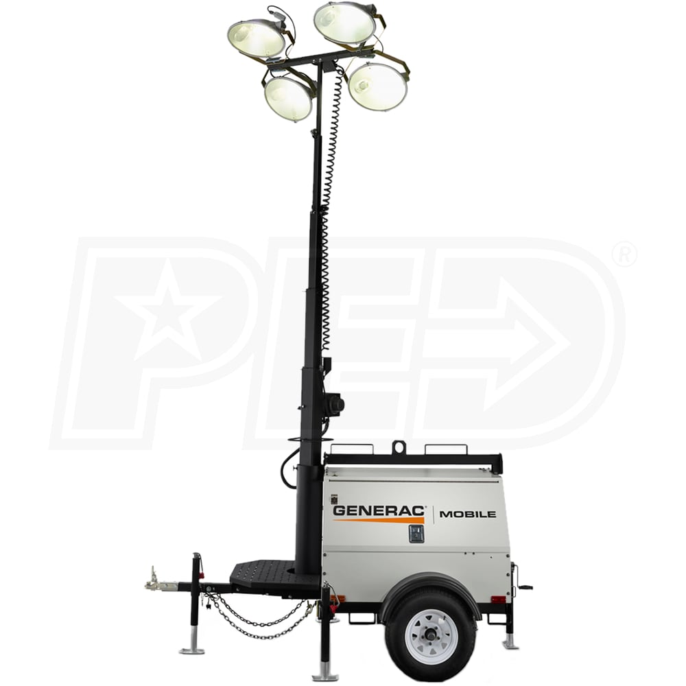 Generac MLT4060MVLED-STD4 MLT4060MV-STD - 6kW Towable Diesel Vertical Mast Light Tower w ...