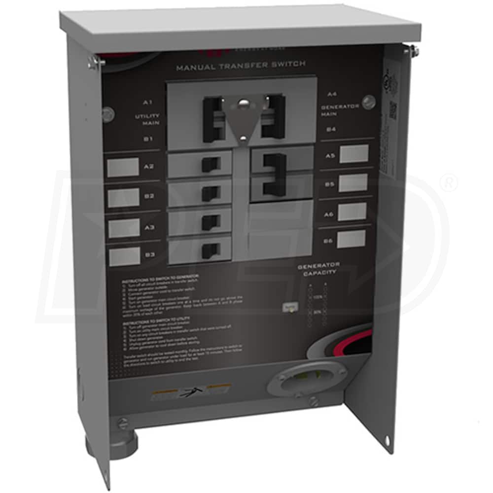 Milbank MMTS301SYSL - 30-Amp 120/240V 6-Circuit Outdoor Manual Transfer ...