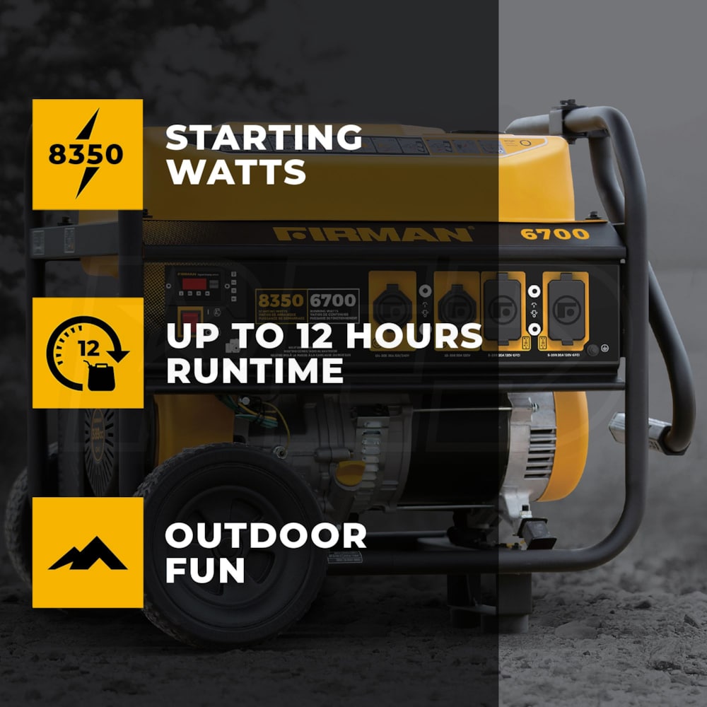 Firman Generators P06701 Firman - Performance Series 6700 Watt Portable ...