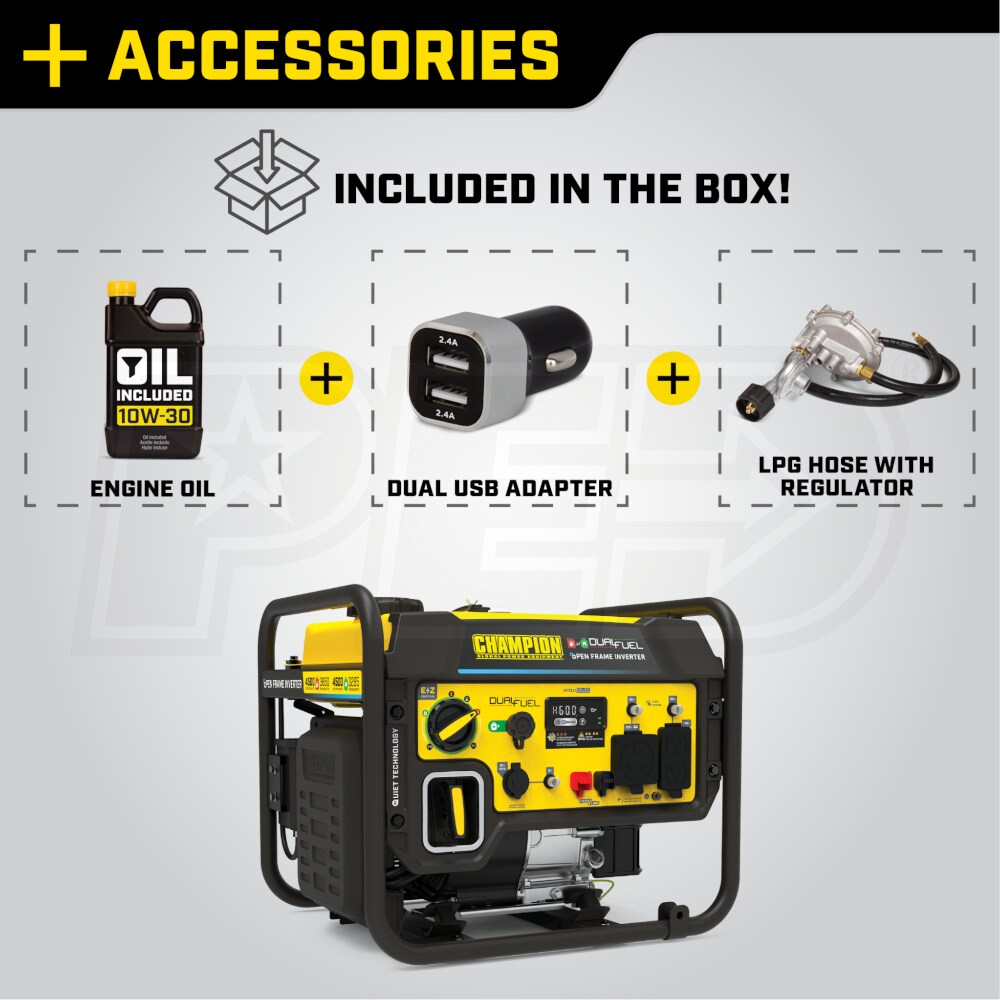 Champion 200978 201049 - 3650 Watt Dual Fuel Open-Frame Inverter ...