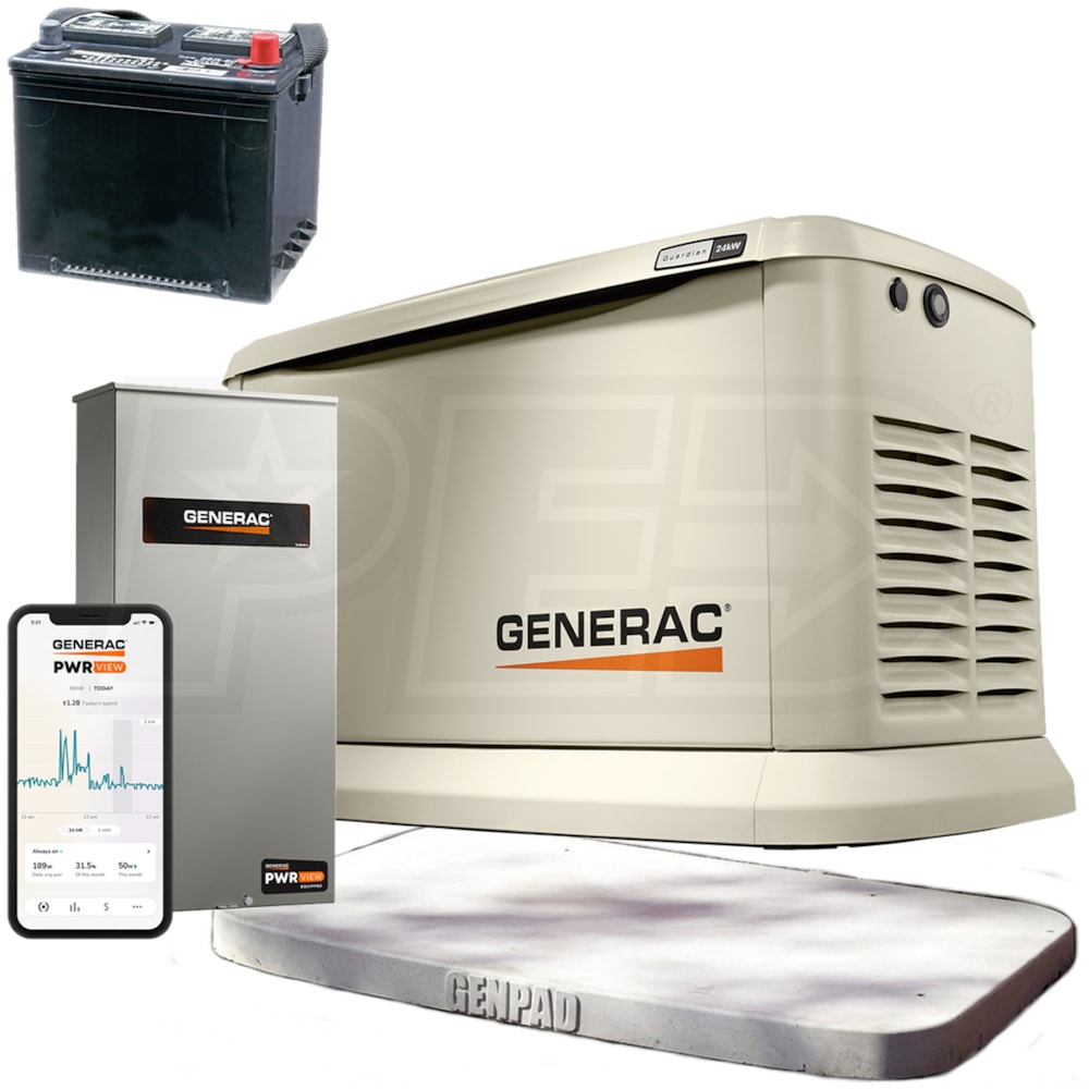Generac Guardian EGD-7210-KIT-A ® 24kW Standby Generator System 200A ...