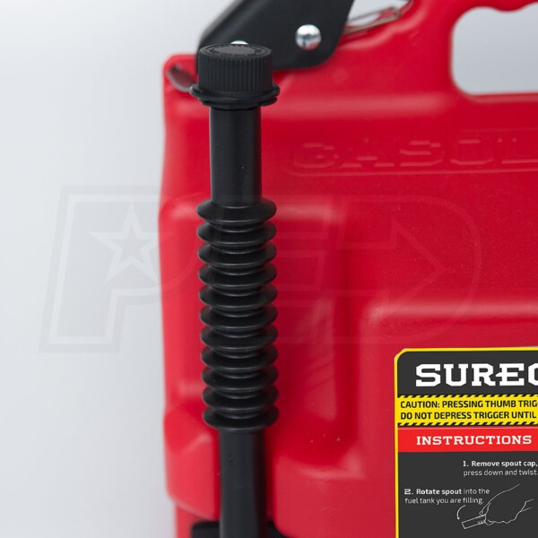 SureCan SUR22G1 2.2 Gallon Plastic Gas Can w/ Flexible Rotating Nozzle
